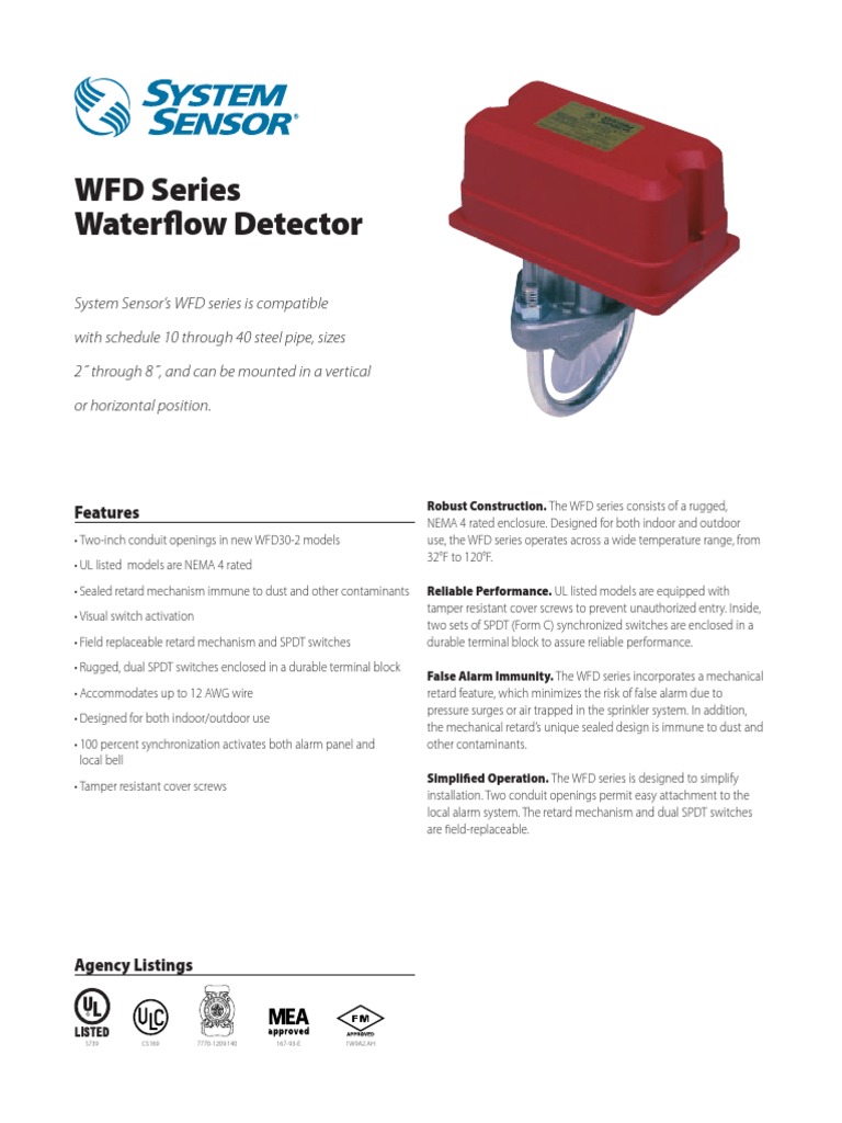Detector de Flujo System Sensor | PDF | Pipe (Fluid Conveyance) | Switch