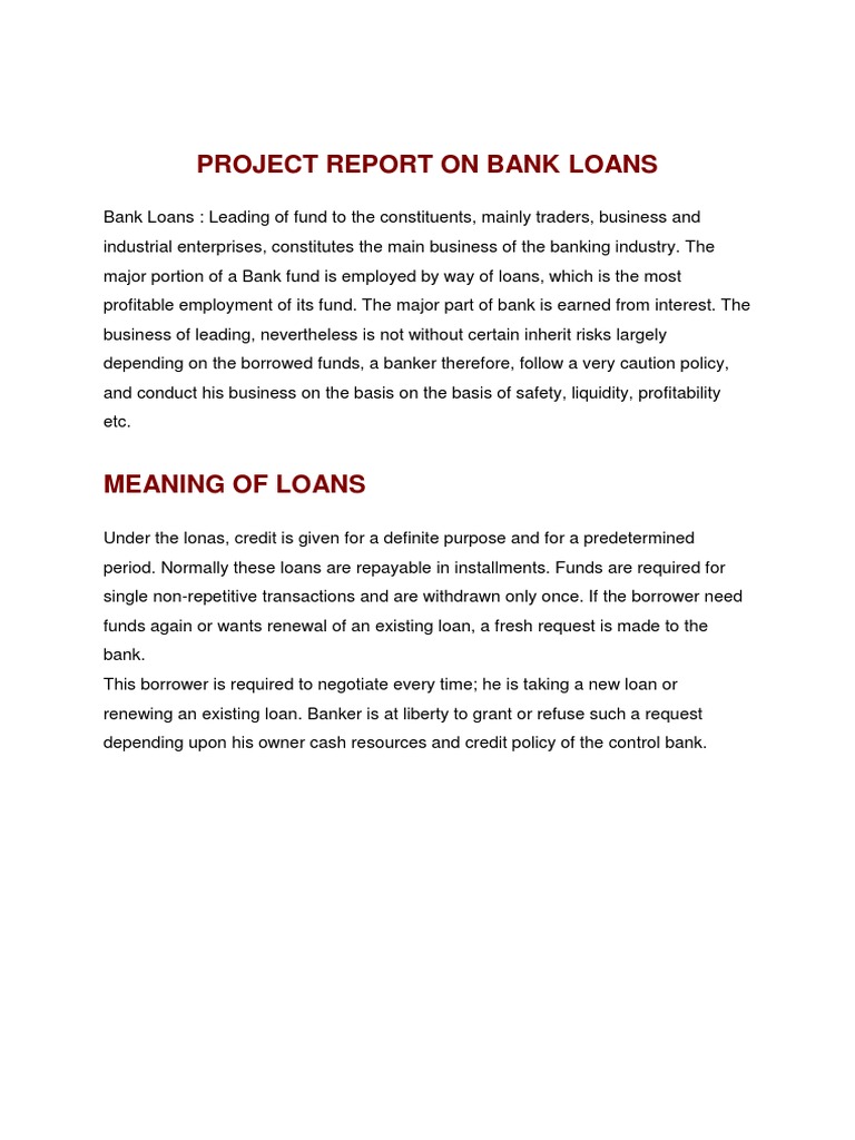 Project Report On Bank Loan System | PDF | Use Case | Loans