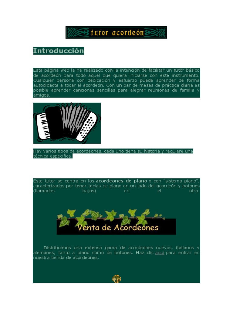 Tutoria de Acordeon | PDF | Acordeón | Piano