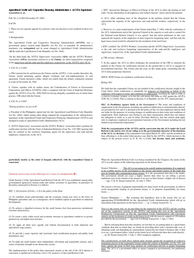 26) Agricultural Credit and Cooperative Financing Administration v ...