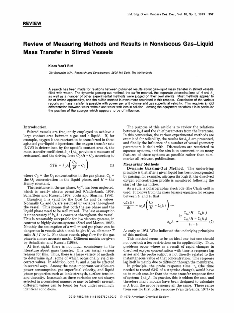 Review of Measuring Methods and Results in Nonviscous Gas-Liquid Mass ...