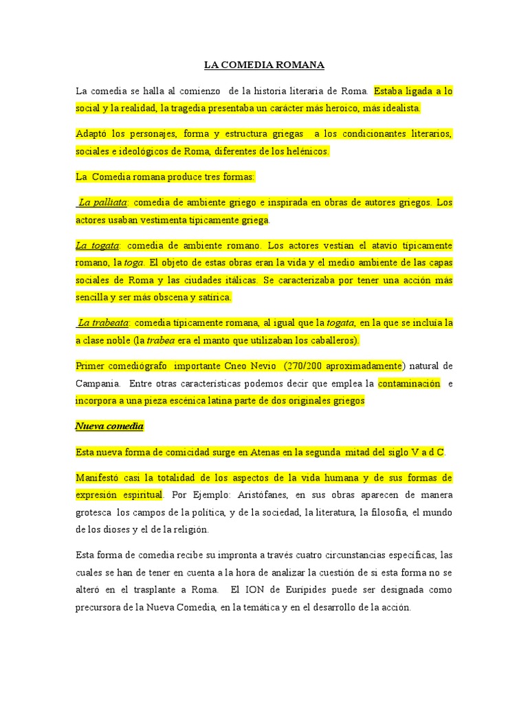 La Comedia de Terencio | PDF | Comedia | Roma antigua