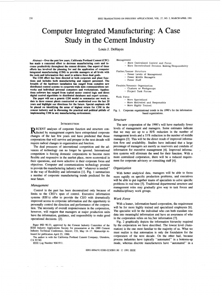 CIM Case Study | PDF | Strategic Management | Computer Network
