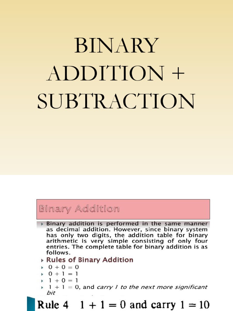 Binary Addition Subtraction