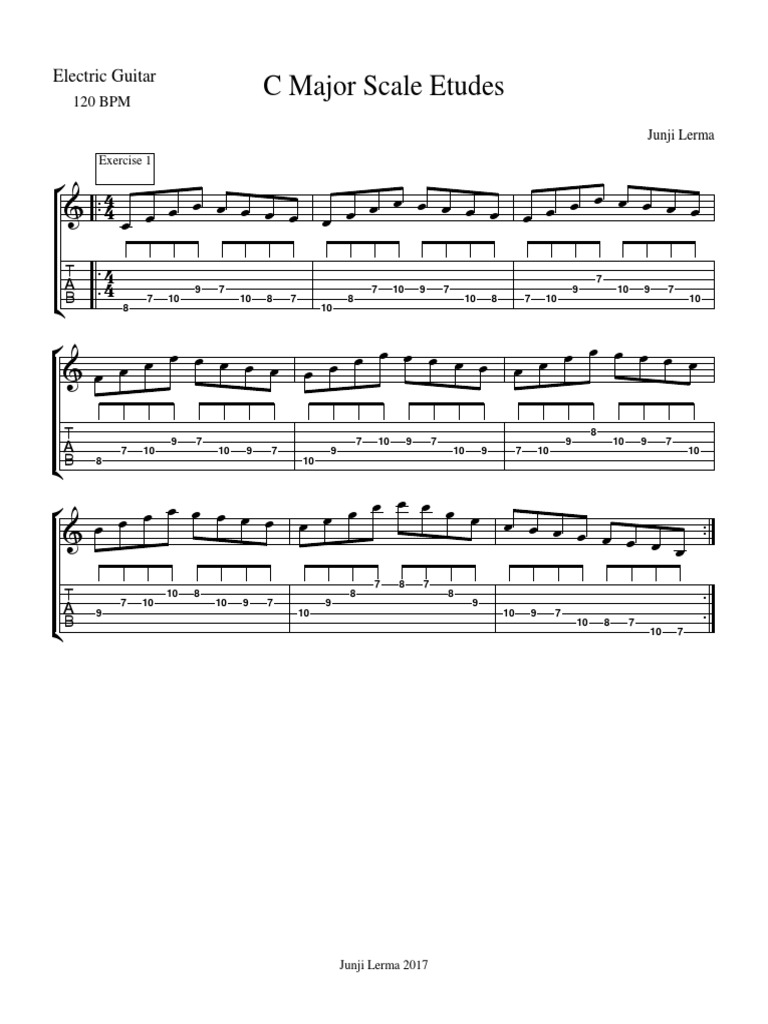 C Major Scale Etudes | PDF | Leisure