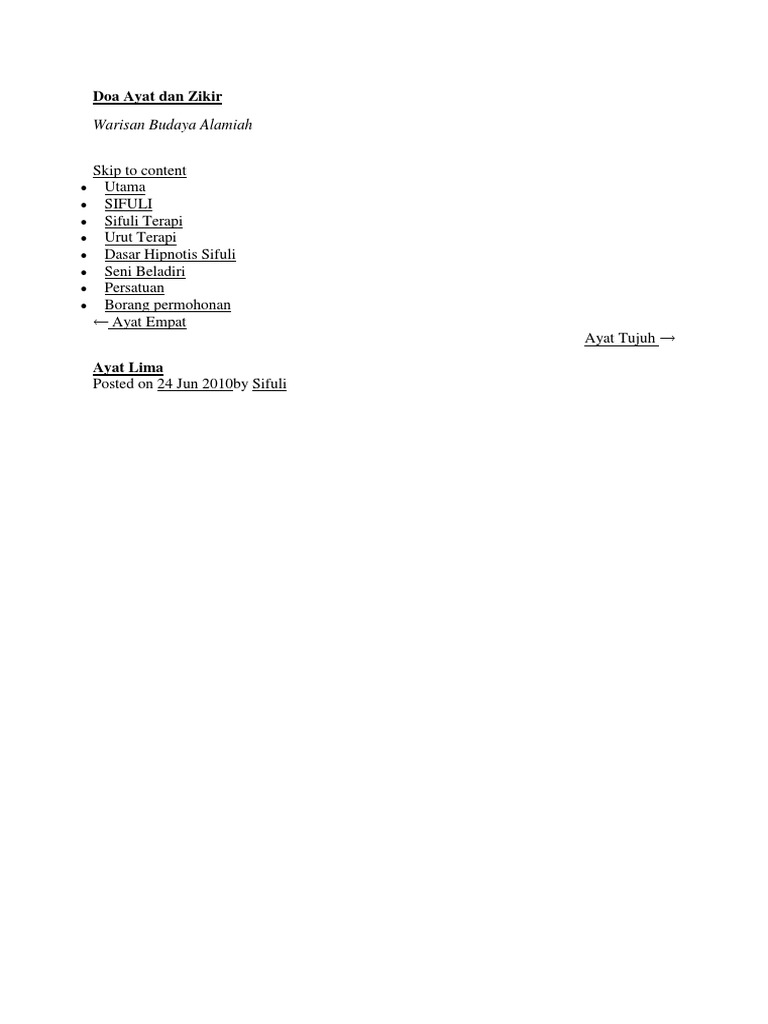 Ayat Lima dan Khasiatnya | PDF