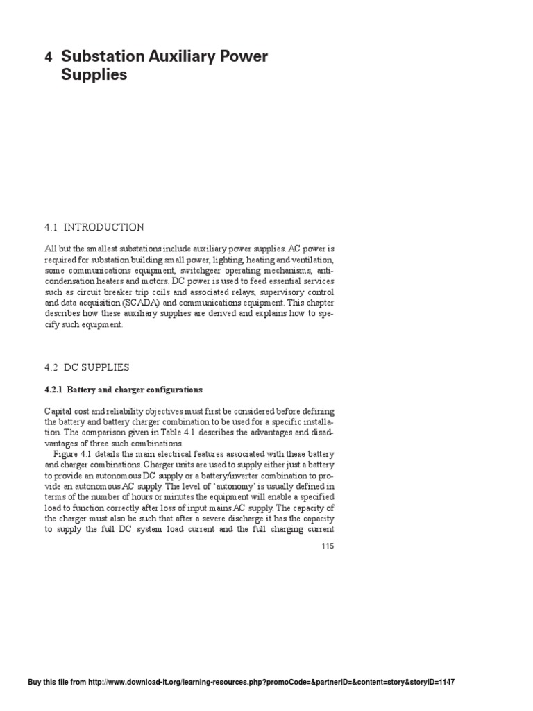 FilePages From Chapter 4 Substation Auxiliary Power Supplies | PDF ...