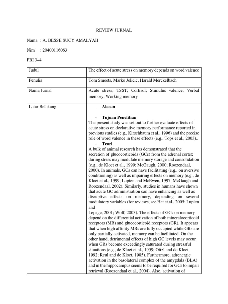 Review Jurnal | Recall (Memory) | Memory