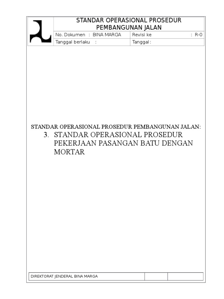 SOP3 Pasangan Batu DGN Mortar | PDF
