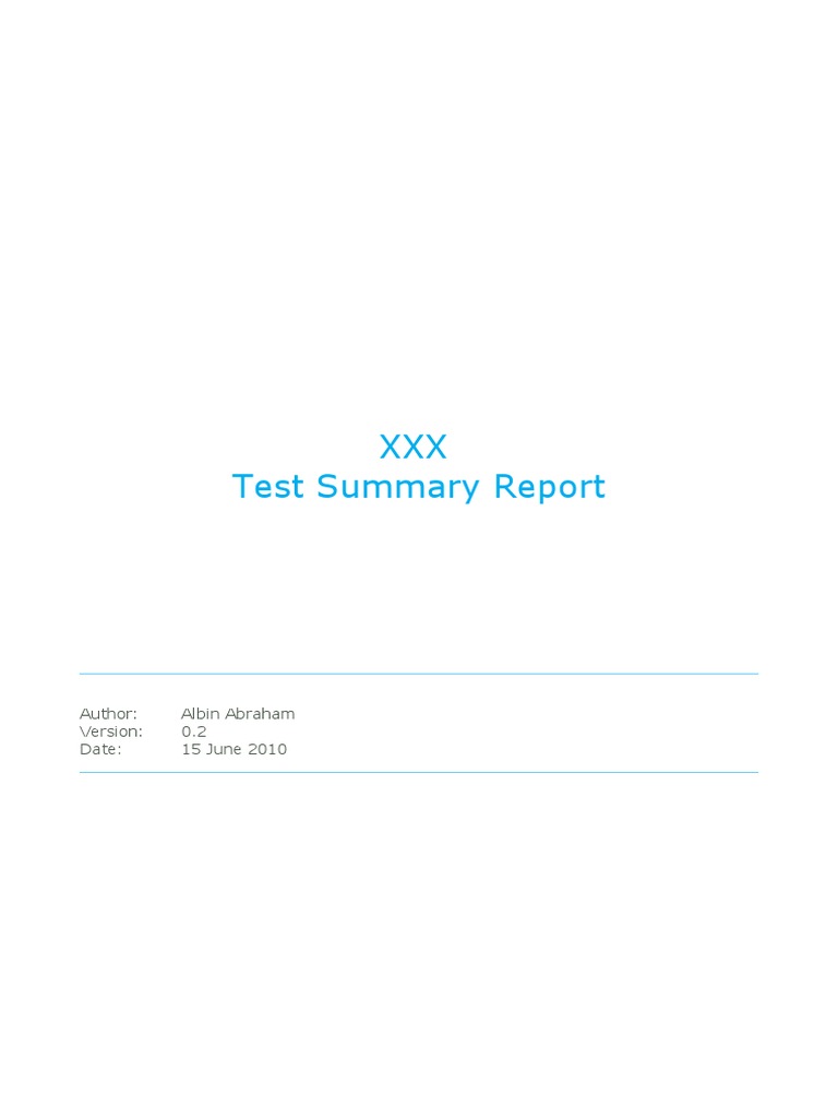 XXX Test Summary and Sign Off | PDF | Agile Software Development ...