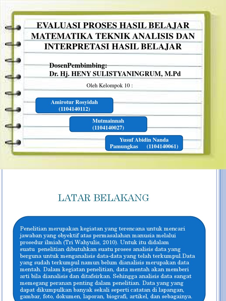 Analisis dan Interpretasi Data Belajar | PDF | Sains & Matematika ...