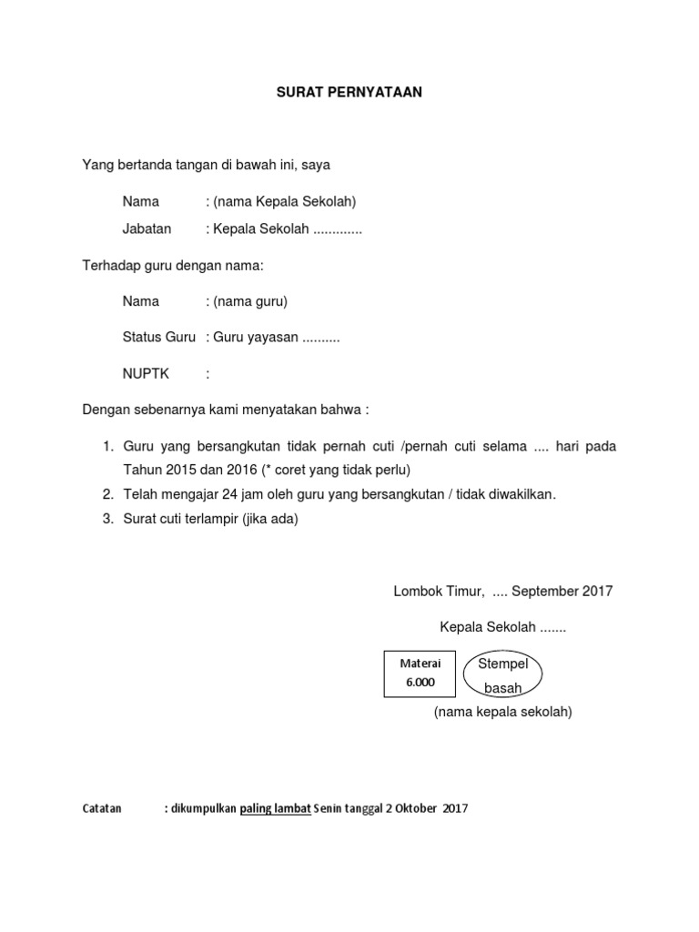 Surat Pernyataan BPKP | PDF