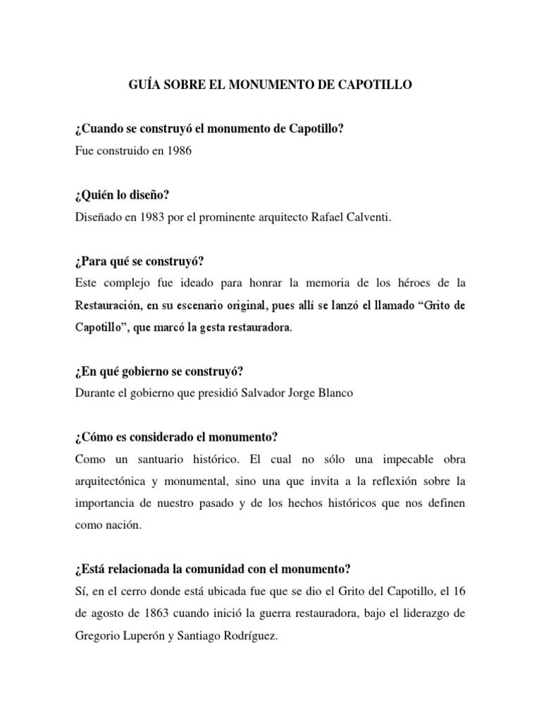Monumento al Grito de Capotillo | PDF | Arte