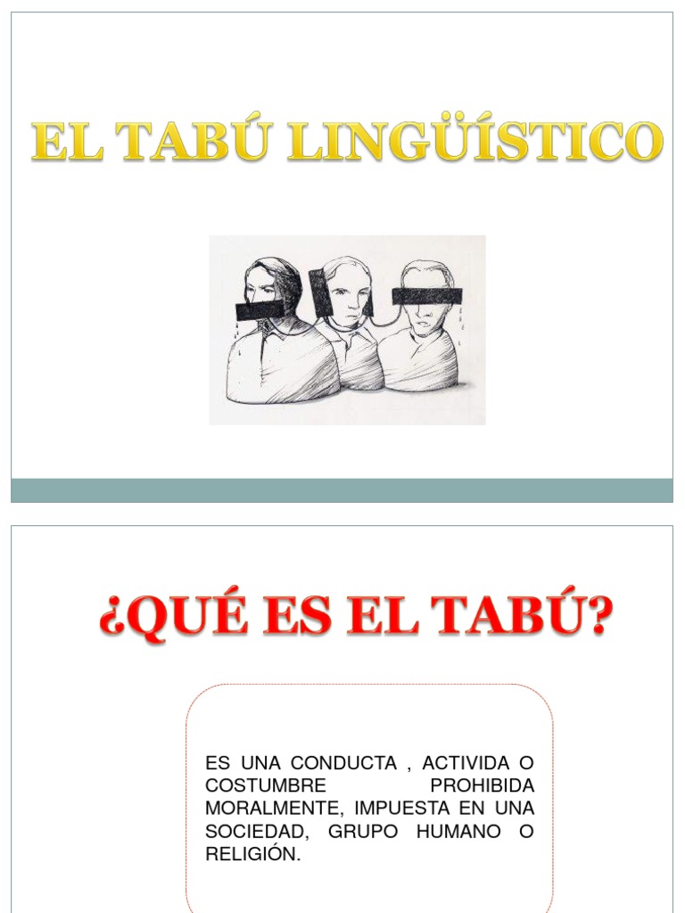 Definición de Tabú Lingüístico | PDF | Tabú | Lingüística