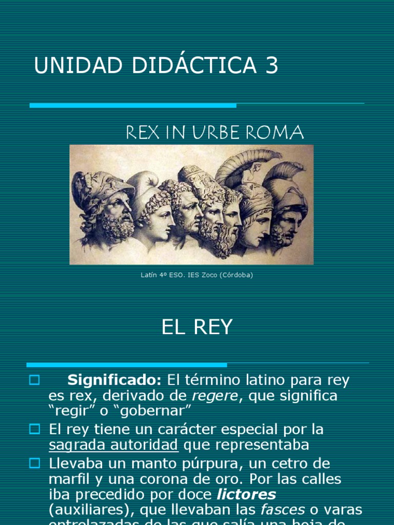 Unidad Didáctica 3 (Rex in Urbe Roma) | PDF | Europa antigua | Roma antigua