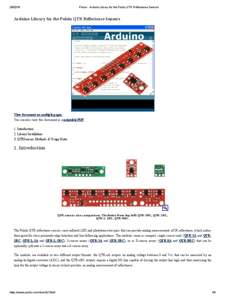Pololu - Arduino Library For The Pololu QTR Reflectance Sensors | PDF | Class (Computer ...