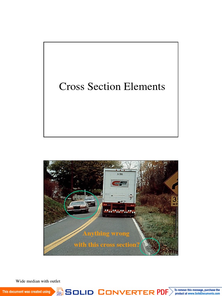 Elements and Functions of a Typical Urban Road Cross Section | PDF