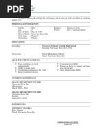 Resume Working Student Jollibee | PDF | Teachers | Learning