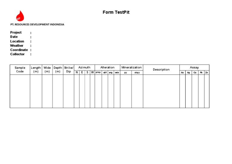 Form Test Pit Pdf Chemistry Nature