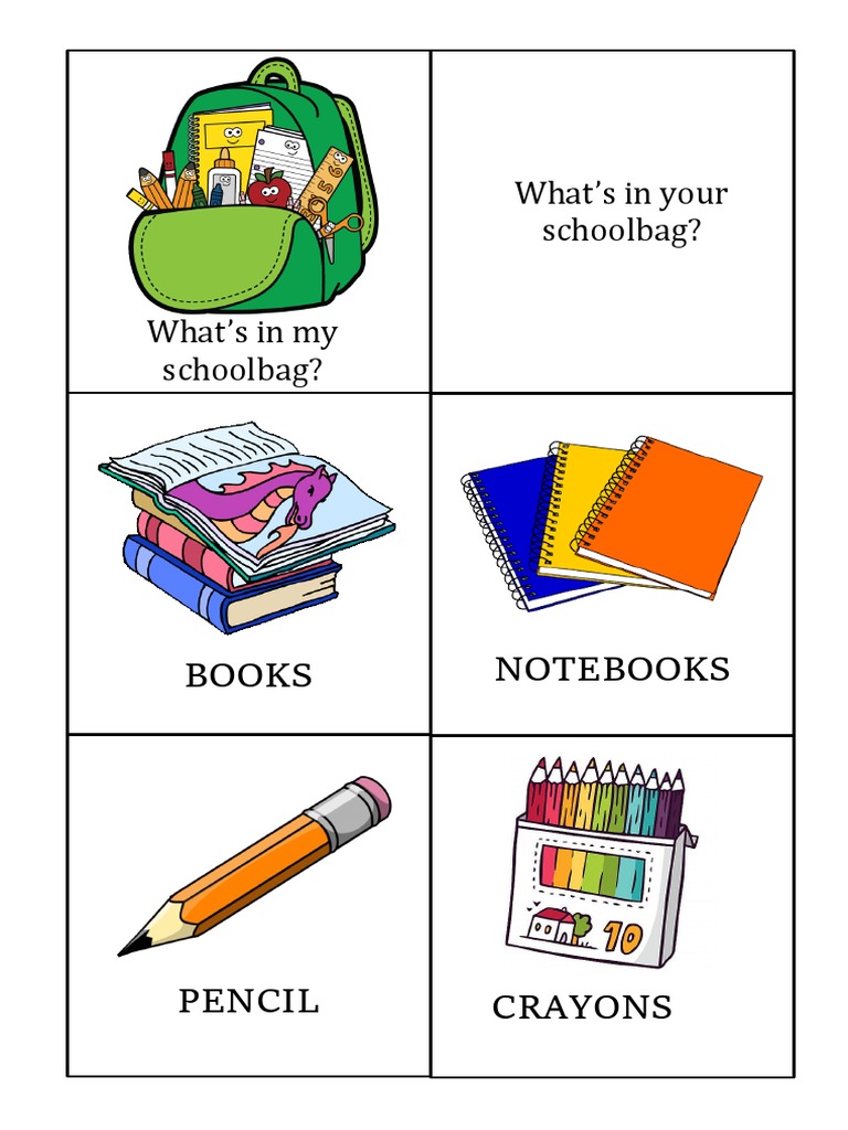 What's in Your Schoolbag?: Books Notebooks | PDF