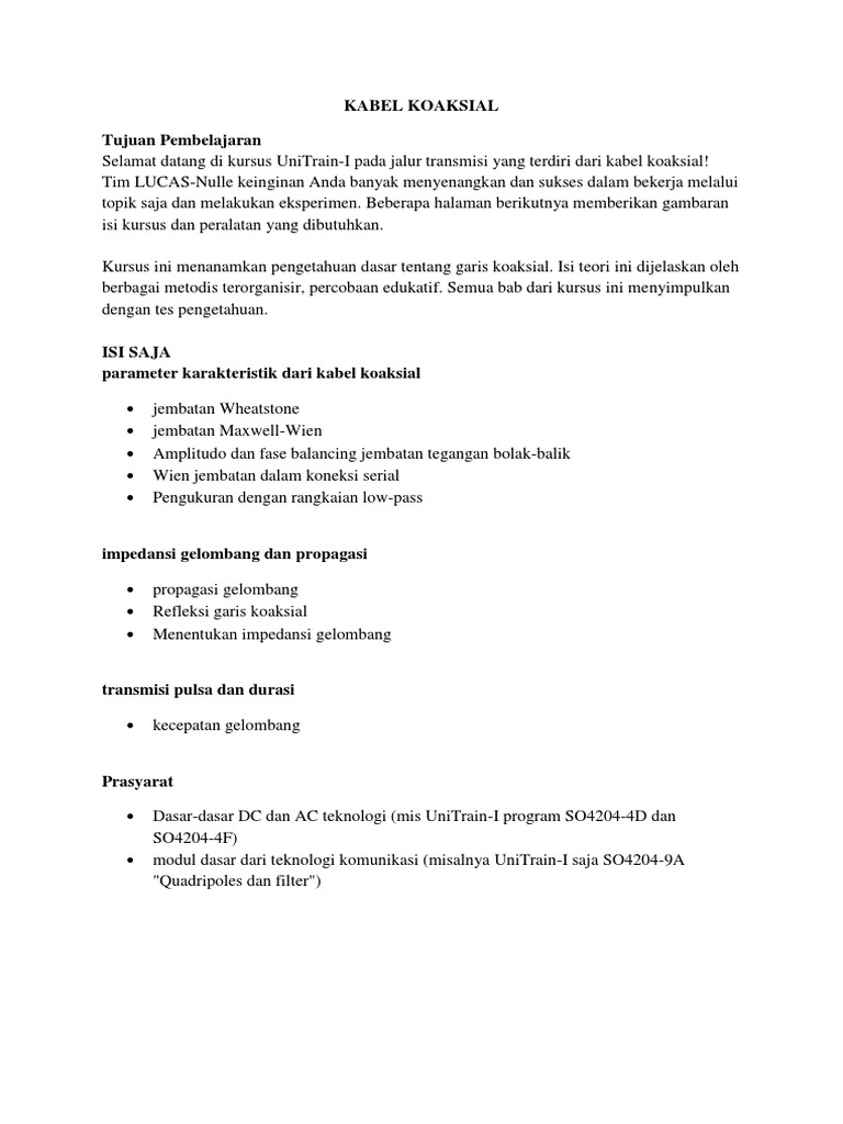 Kabel Koaksial | PDF