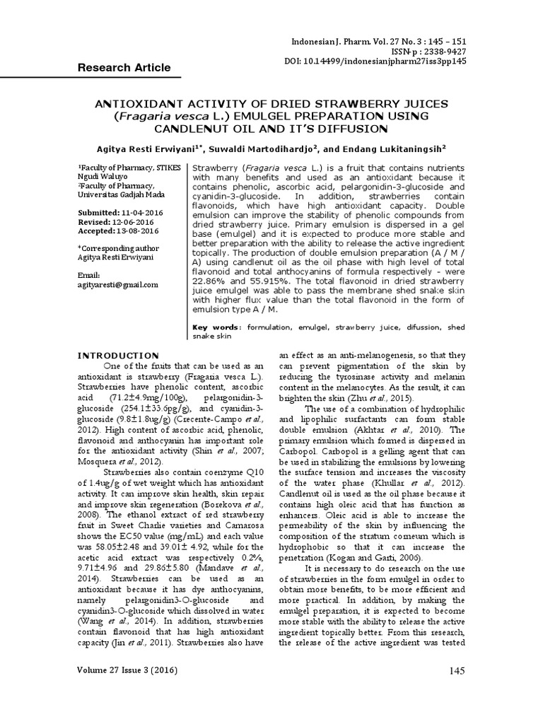 Jurnal Farmasi | PDF | Emulsion | Applied And Interdisciplinary Physics
