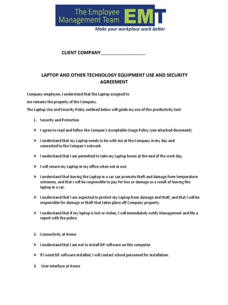 Employee Laptop Usage | PDF | Laptop | Computer Security