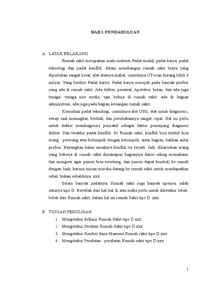 Makalah Rs Tipe D | PDF