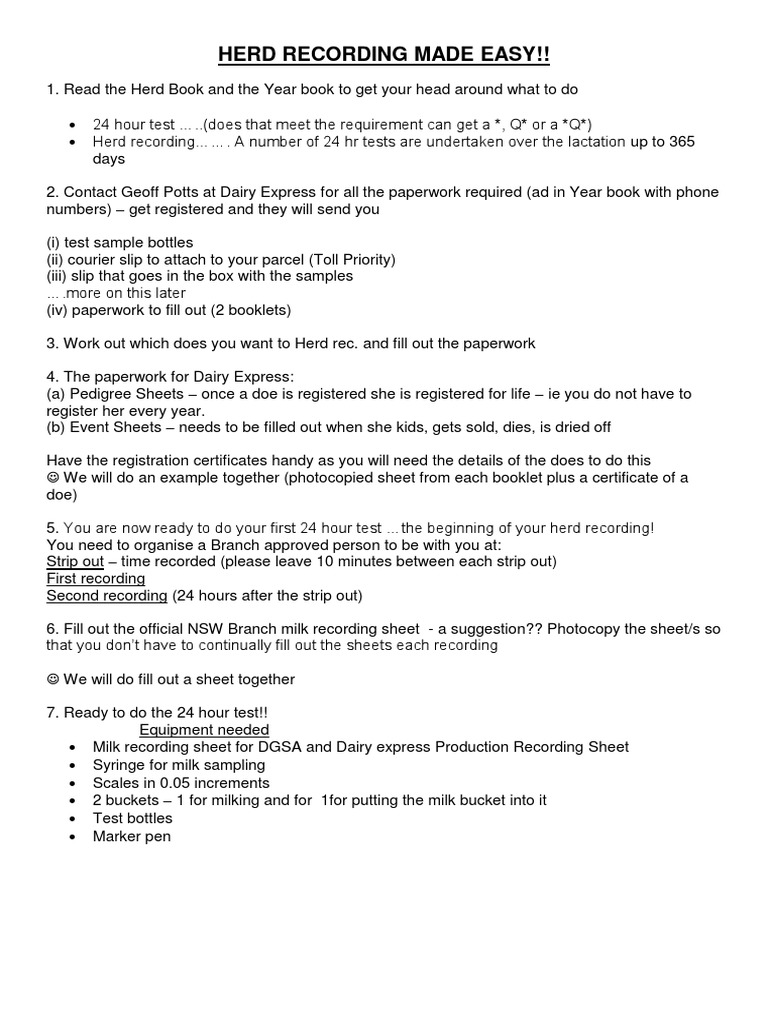 Herd Recording Made Easy | PDF | Career & Growth | Business