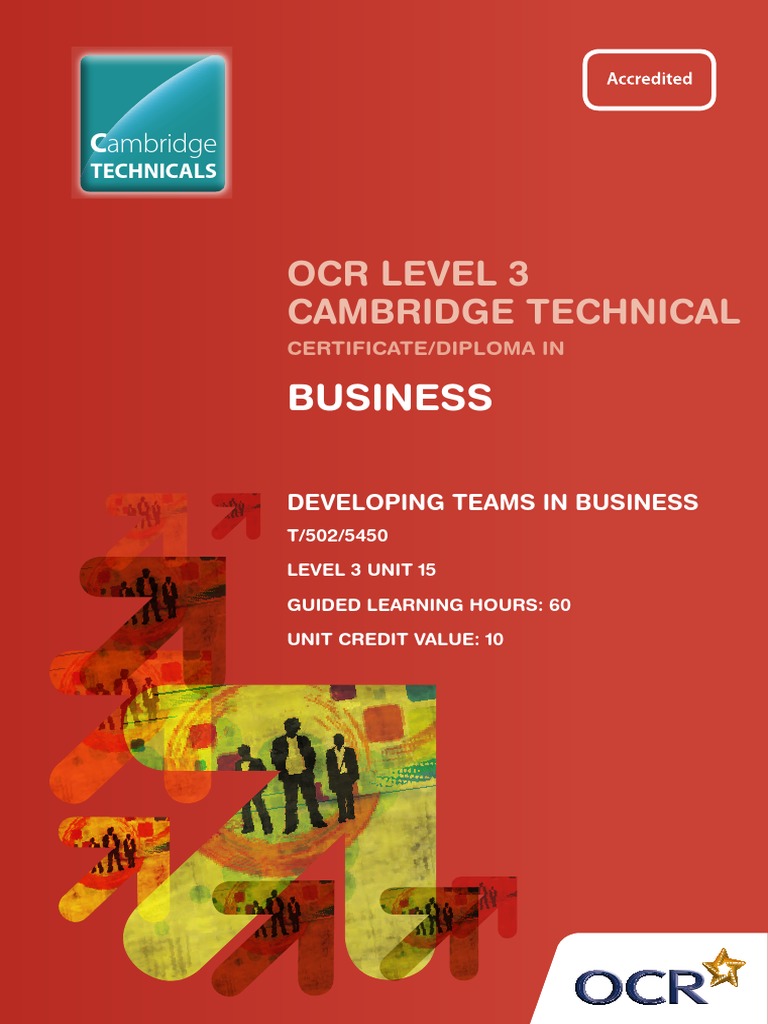 Level 3 - Unit 15 - Developing Teams in Business | PDF | Team Building ...