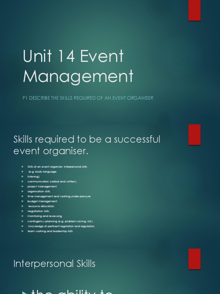Unit 14 Event Management p1 p2 | PDF