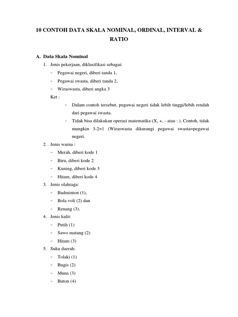 Data Skala Nominal | PDF