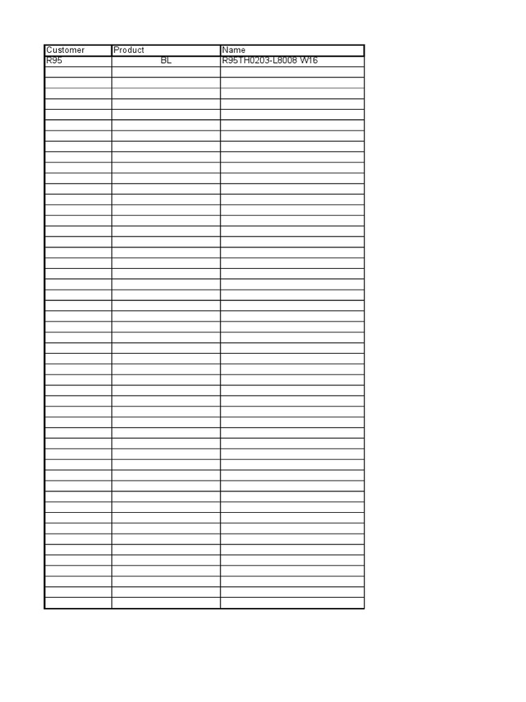 Customer Product Name R95 BL R95TH0203-L8008 W16 | PDF | Computers