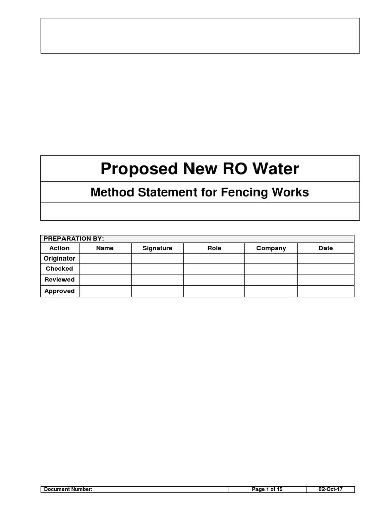 Fencing Method Statement | Personal Protective Equipment | Safety