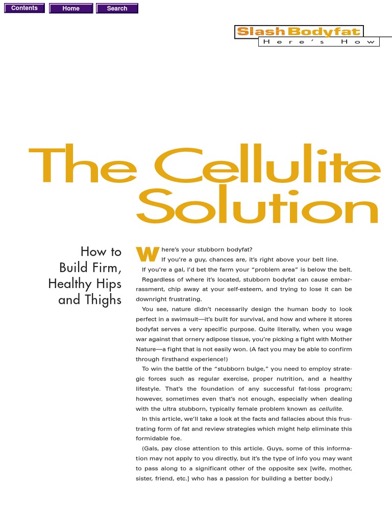 The Cellulite Solution: How To Build Firm, Healthy Hips and Thighs ...