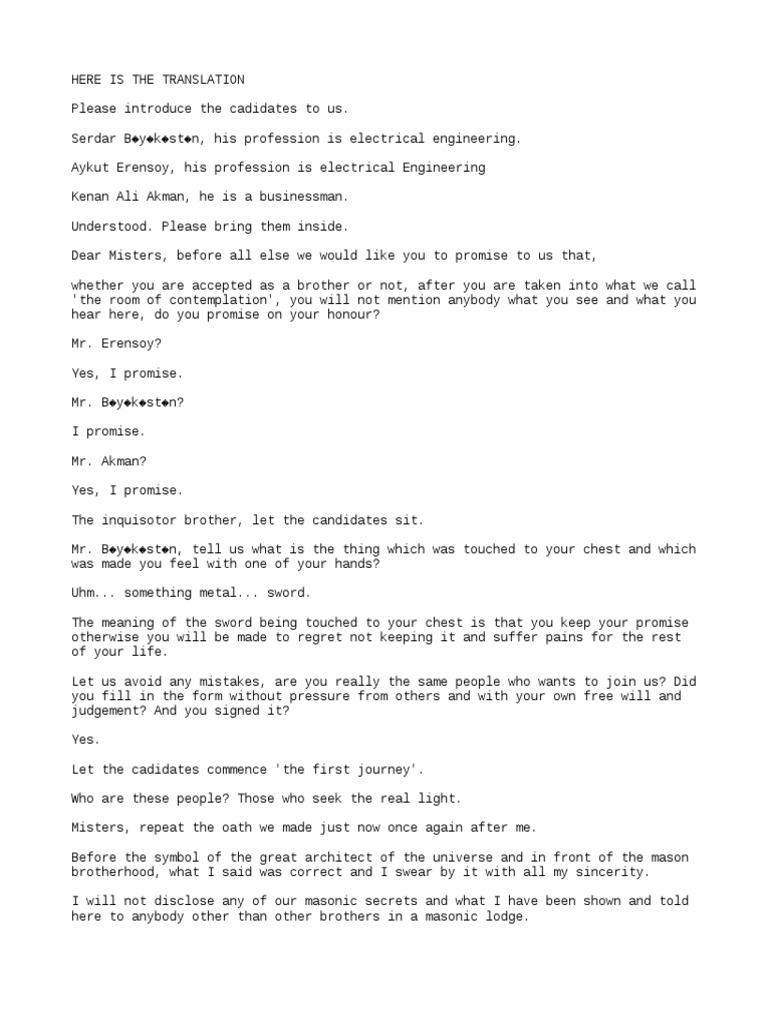 Masonic Rituals, Blood Drinking, Marriage | PDF | Freemasonry | Masonic ...