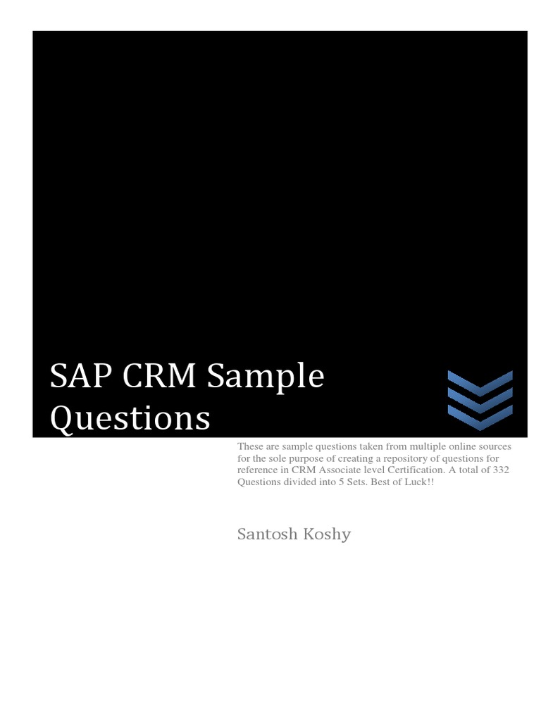 Sample CRM Questions | PDF | Customer Relationship Management | Sap Se