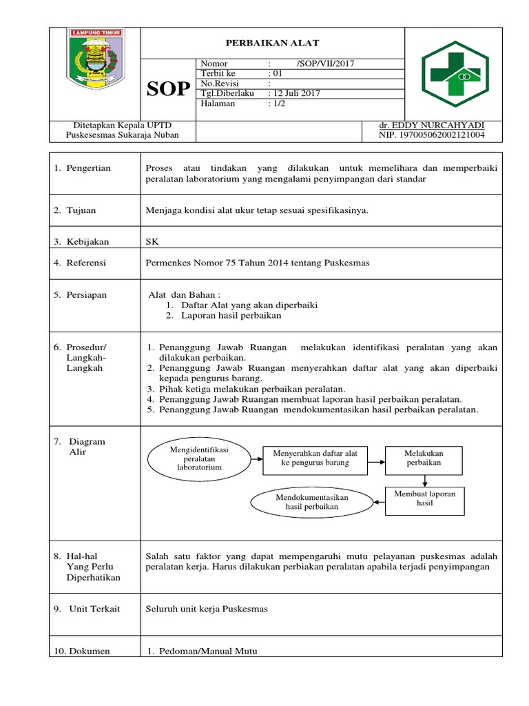 8.1.7 (4) SOP Perbaikan | PDF | Bisnis | Sains & Matematika