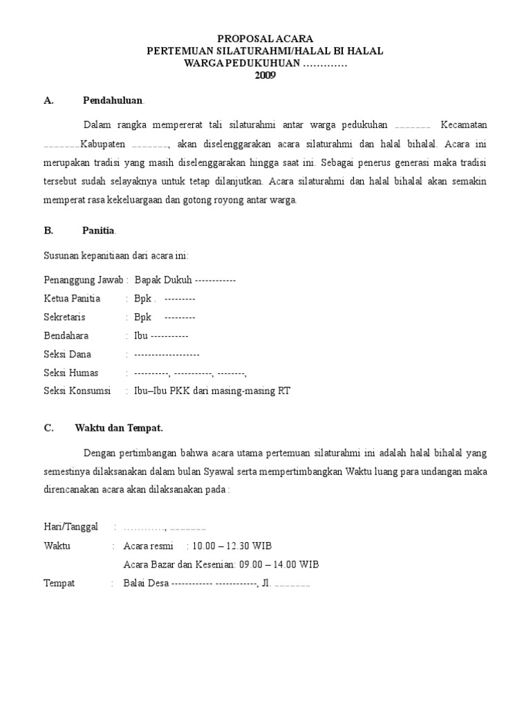 Proposal Kegiatan Halal Bi Halal | PDF
