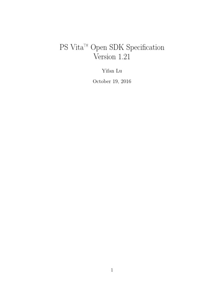 Vita SDK Specifications | PDF | Library (Computing) | Pointer (Computer Programming)