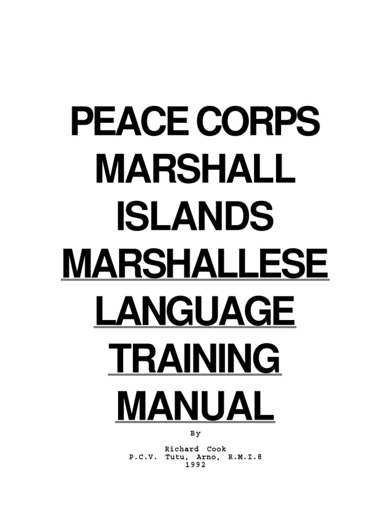 Marshallese Language Training Manual (Cook) PDF | PDF | Spelling | Noun
