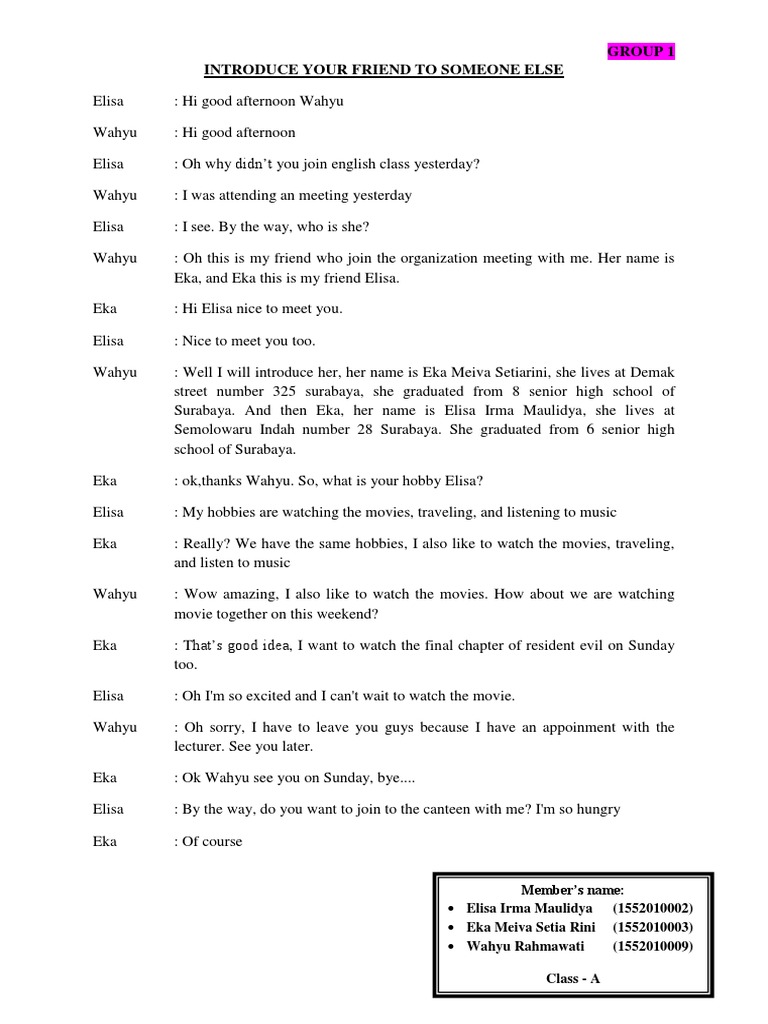 Introducing Friends in English | PDF