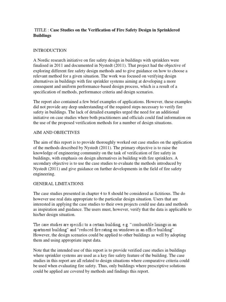 Evaluating Fire Safety Design Through Case Studies: Applying ...