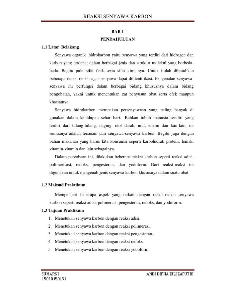 Reaksi Senyawa Karbon | PDF | Sains & Matematika