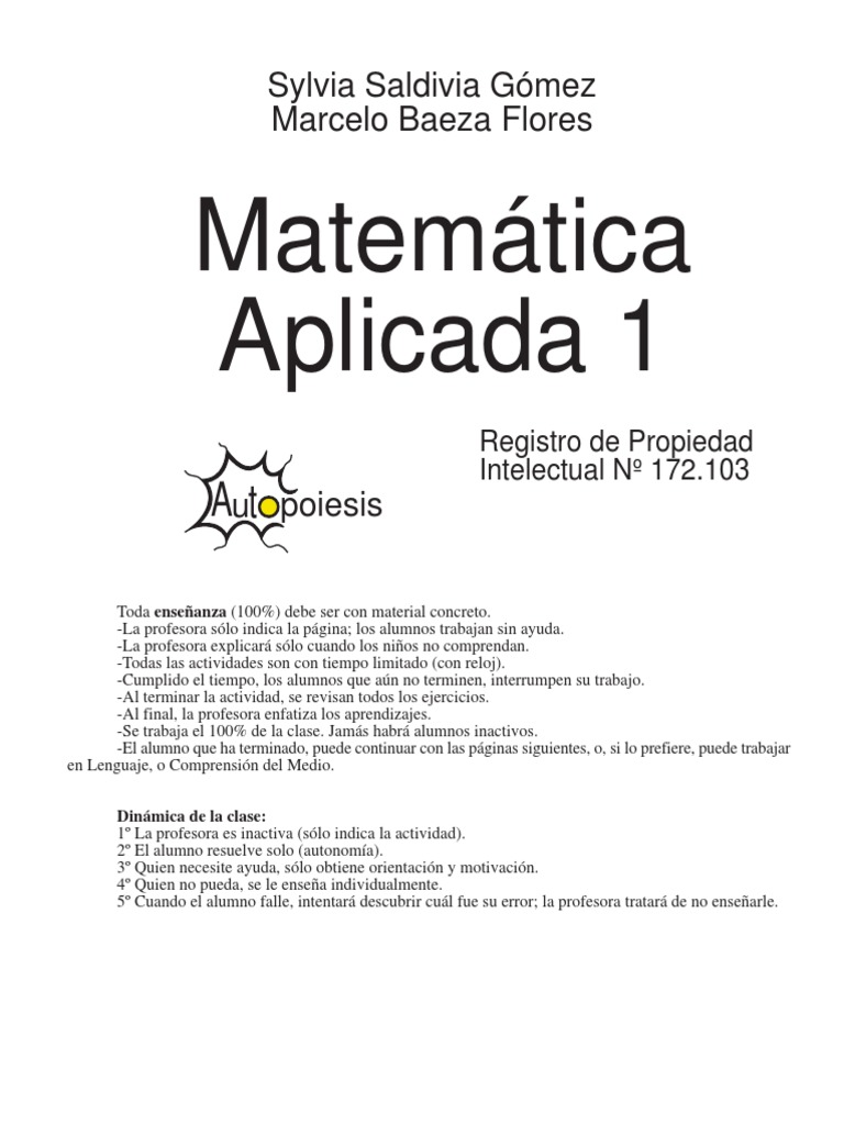 Matemática Aplicada 1 - 25 Páginas PDF | PDF | Sustracción | Maestros