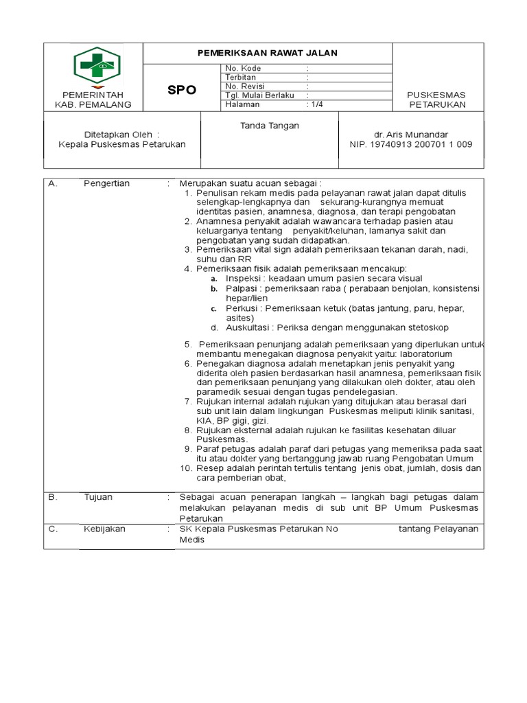 Sop Pelayanan Rawat Jalan Pdf