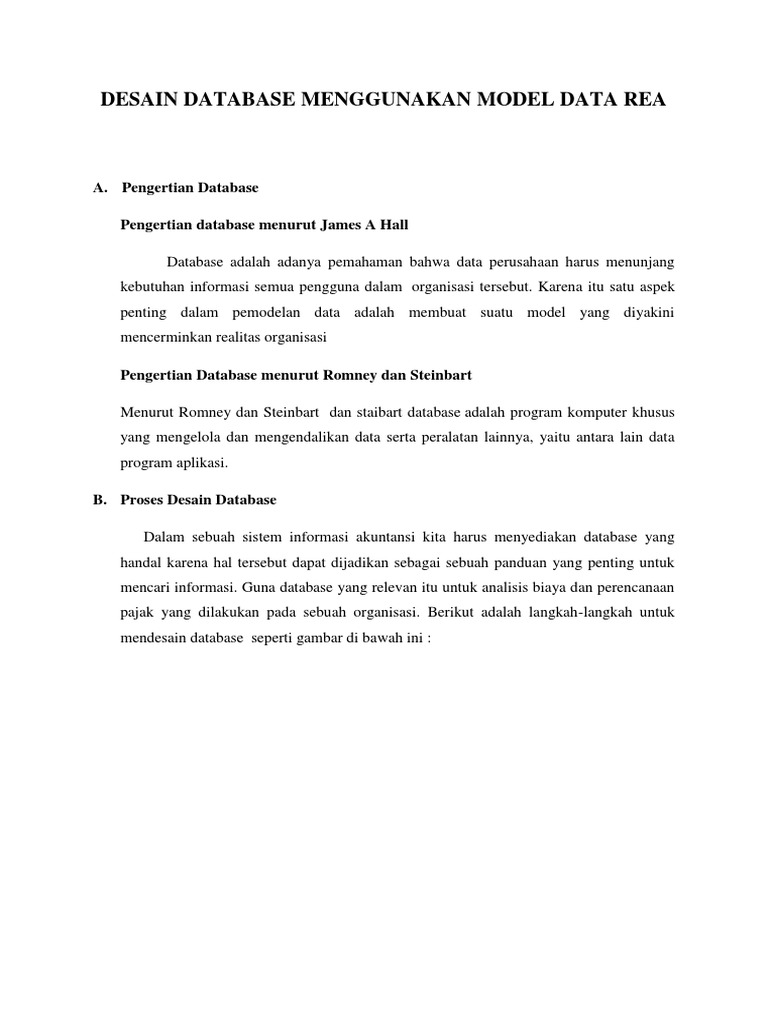 Desain Database Menggunakan Model Data Rea | PDF