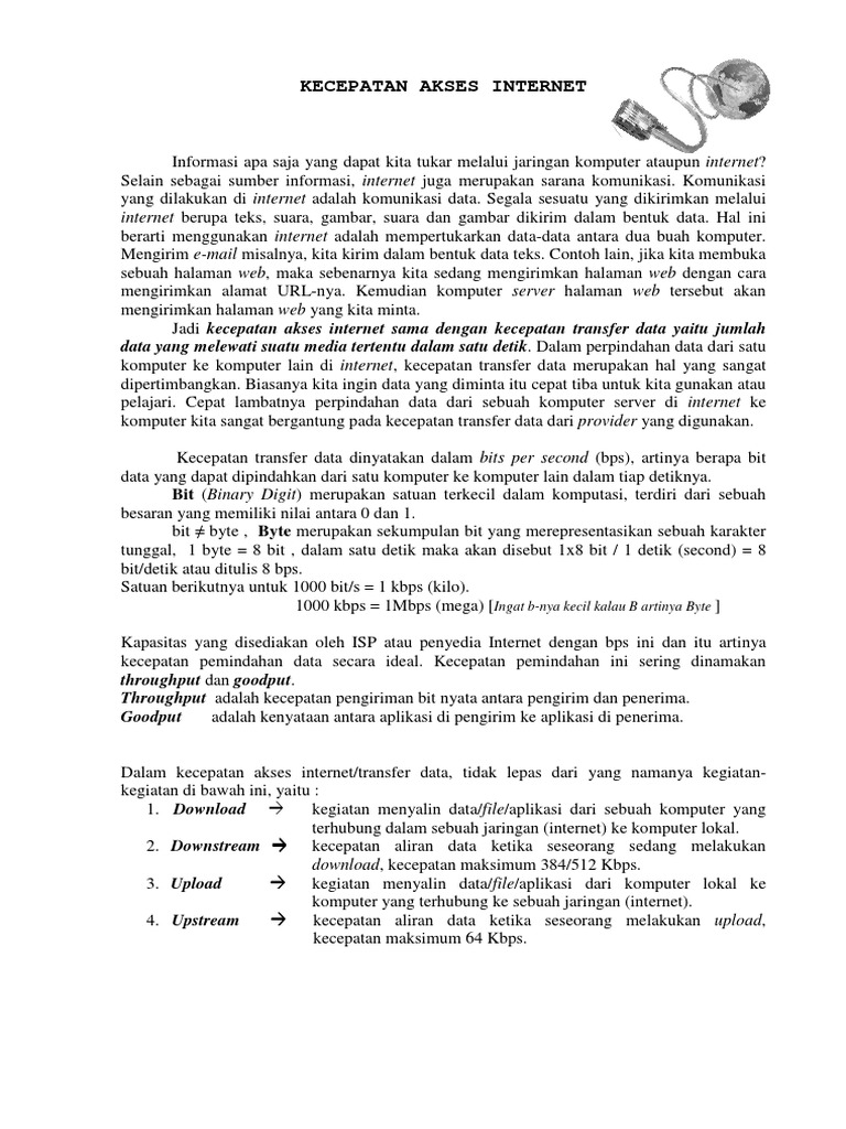 Kecepatan Akses Internet | PDF