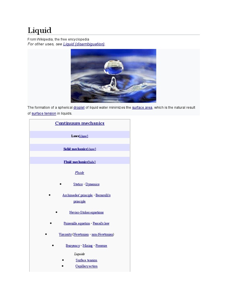 The Fundamental Properties and States of Liquid Matter | PDF | Liquids ...