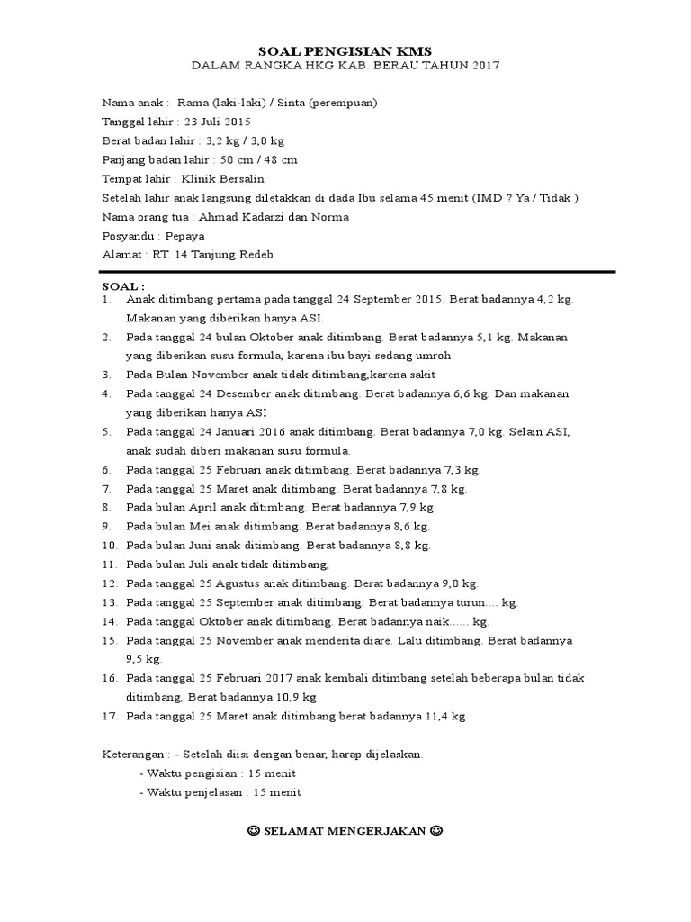 Soal Pengisian Kms | PDF
